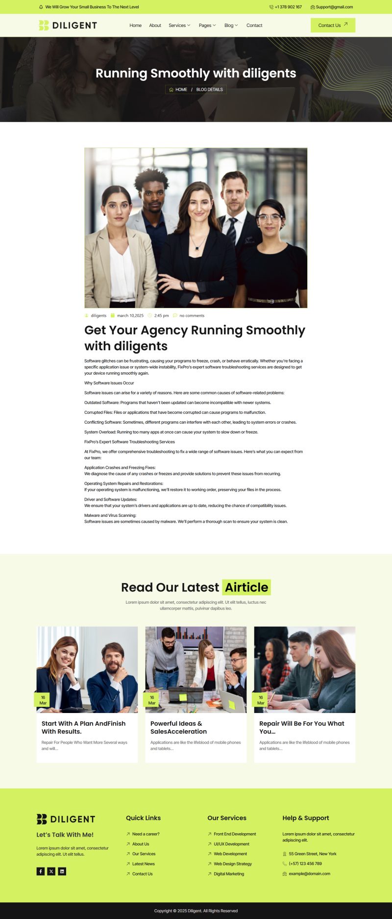 Diligent - Creative Agency & Portfolio Elementor Template Kit by Thememx
