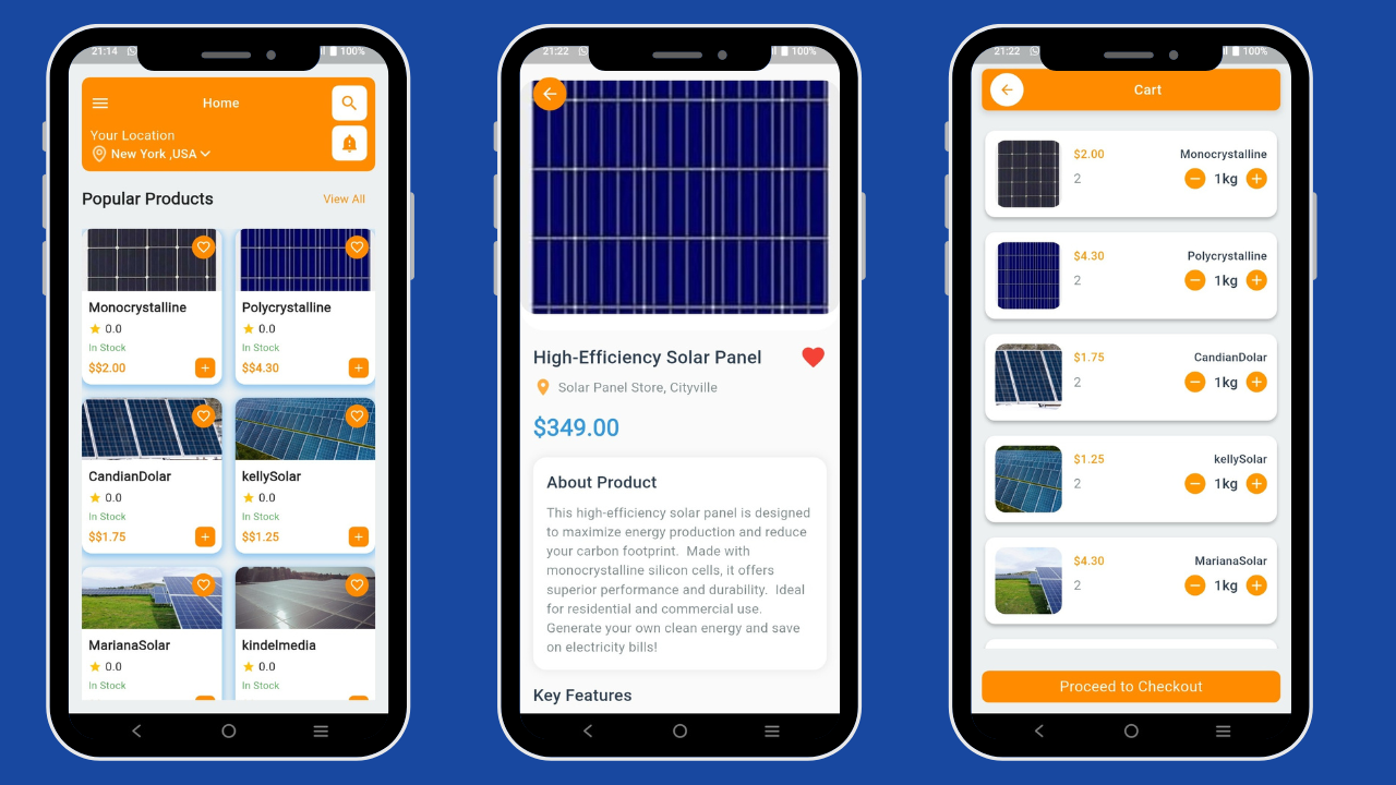 Solar & Solar Panel App Flutter Template E-Commerce Store | Solar ...