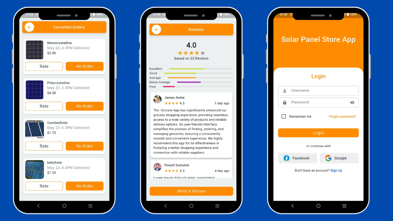 Solar & Solar Panel App Flutter Template E-Commerce Store | Solar ...