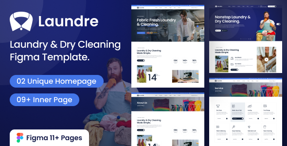 Laundre - Laundry & Dry Cleaning Figma Template by SoftCrafty | ThemeForest