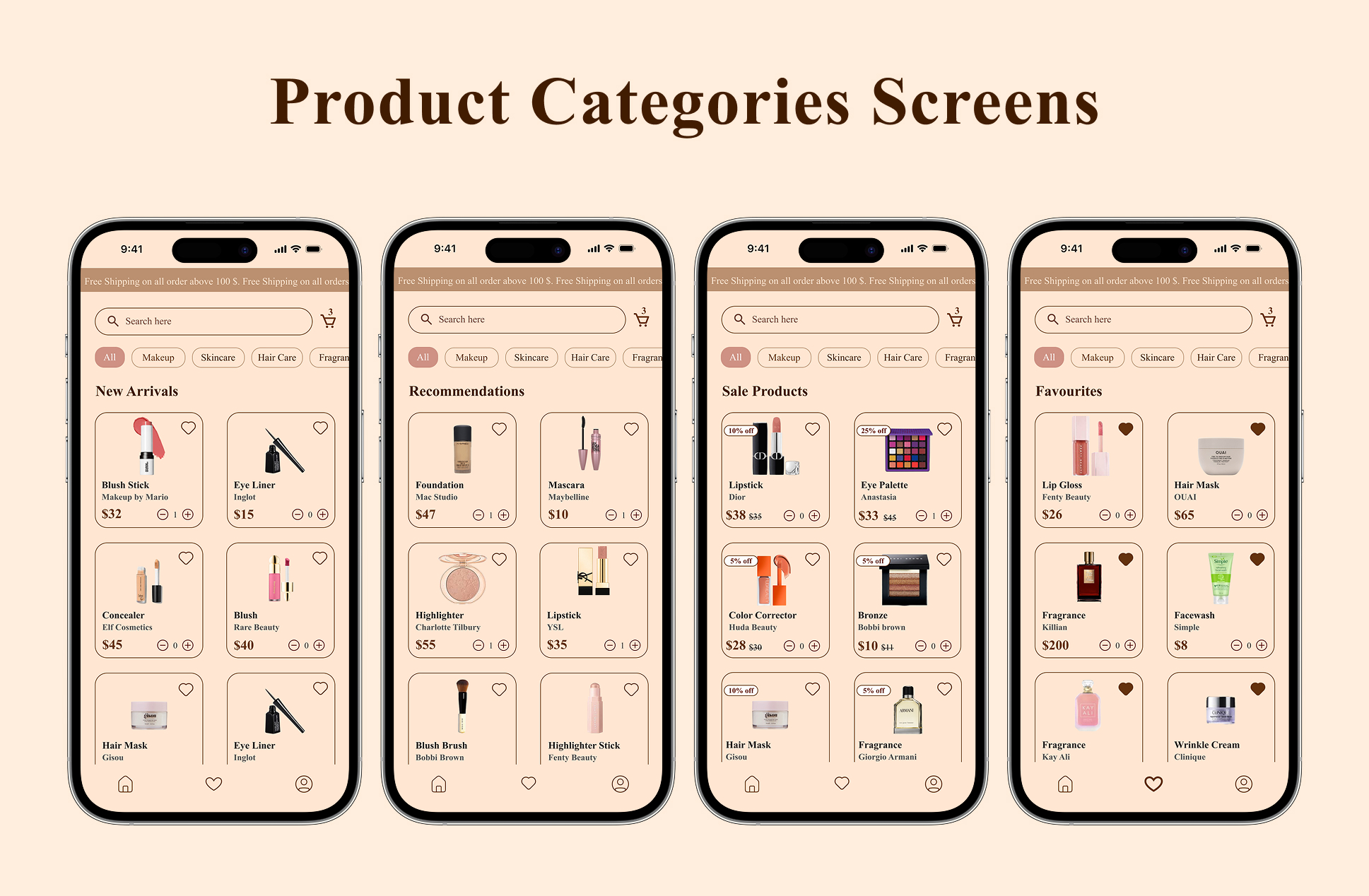 Glow Up – A Complete Beauty Shopping App UI Kit In Flutter by IRSolutions