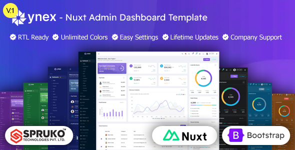 Ynex - Nuxt Bootstrap Admin Panel Template by SPRUKO | ThemeForest