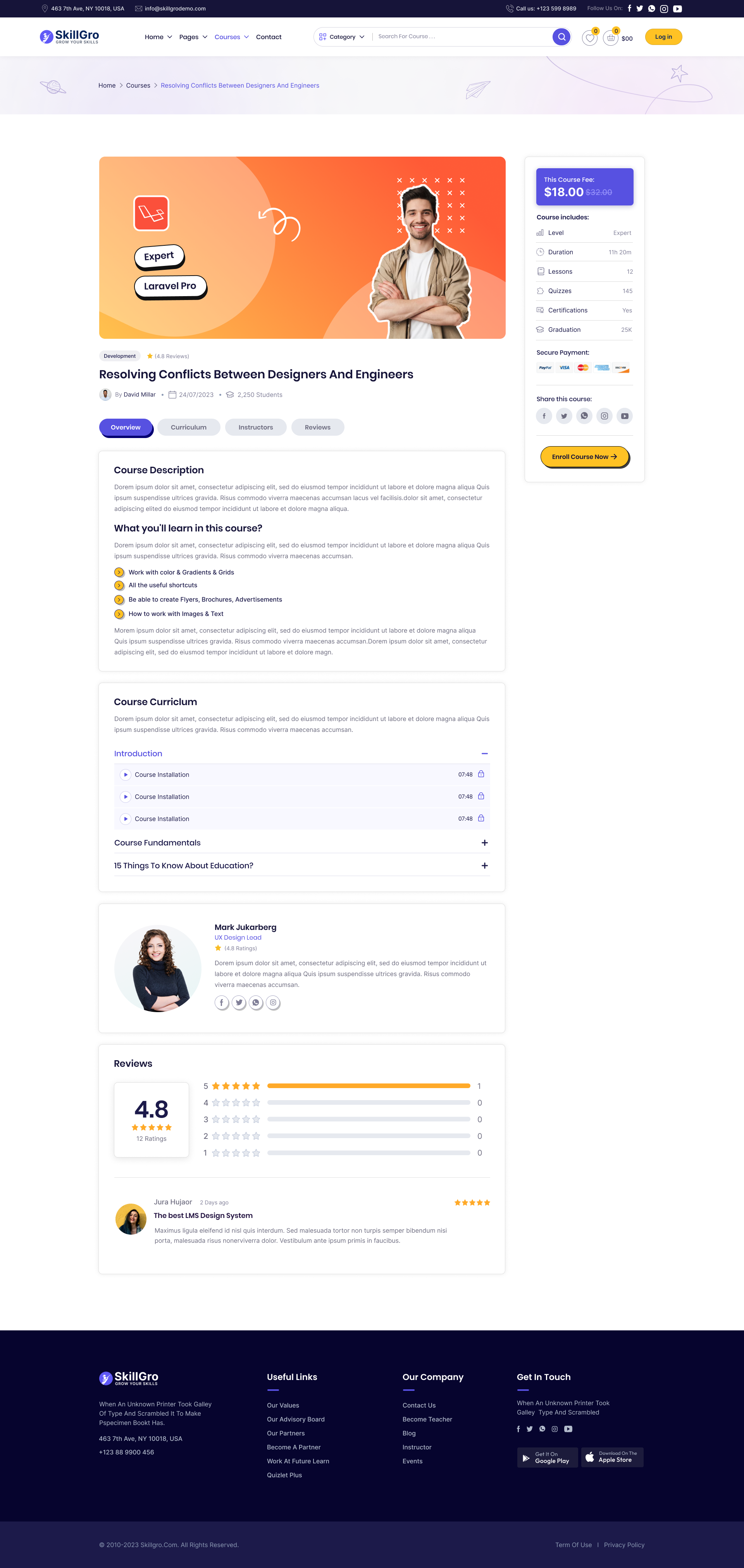 SkillGro - Online Courses & Education Figma Template by themeadapt