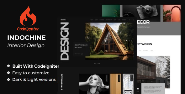 Indochine - Architecture and Interiors Codeigniter Template by WeebWorld