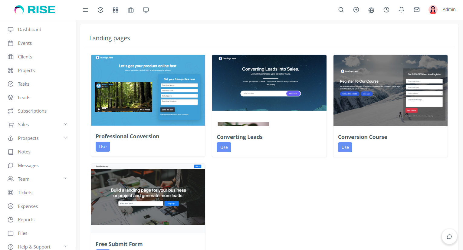 RiseLanding – LandingPage builder for RiseCRM by techfago_scripts | CodeCanyon