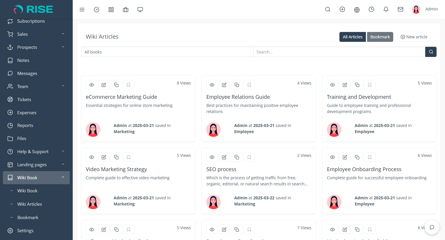 RiseWiki - Internal knowledge for RISE by techfago_scripts | CodeCanyon