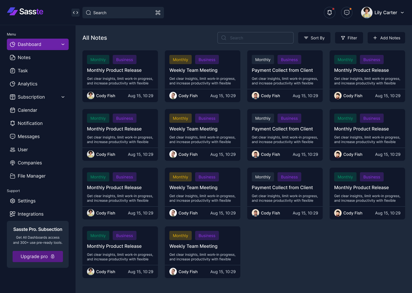 Saaste - Saas Admin Dashboard Figma UI Template Kit by QuomodoTheme