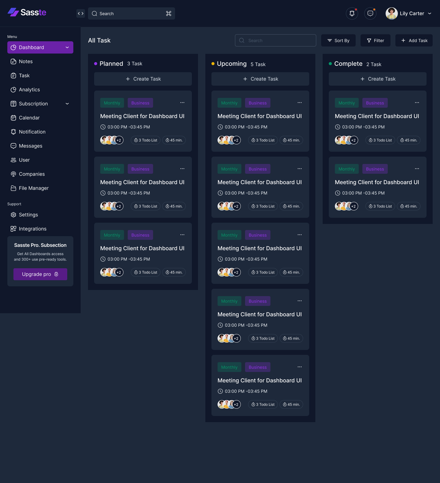 Saaste - Saas Admin Dashboard Figma UI Template Kit by QuomodoTheme