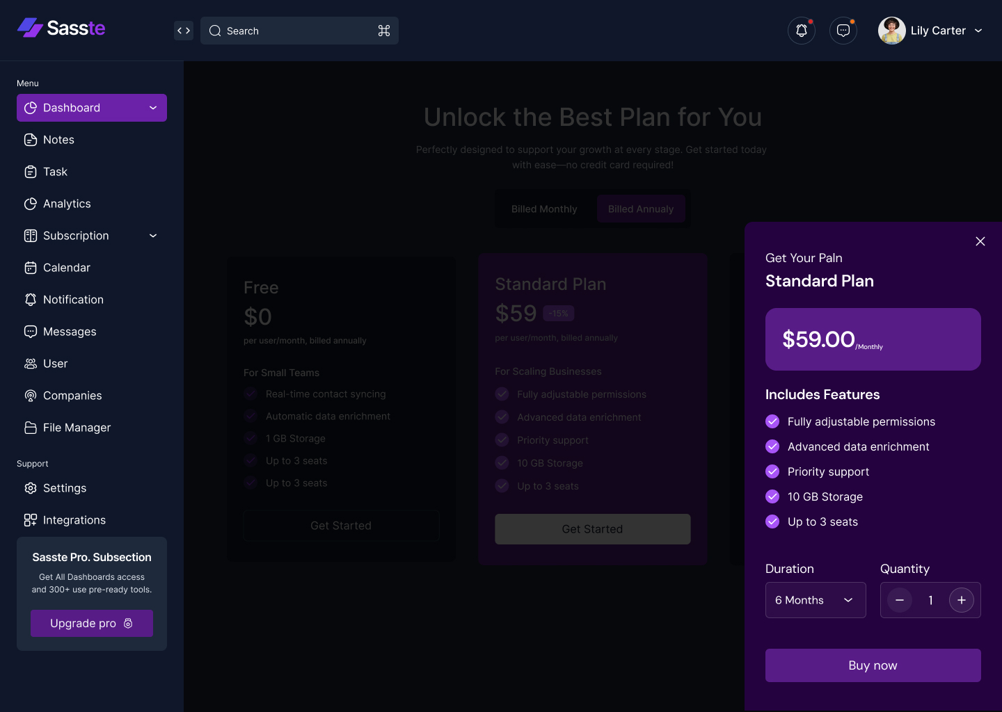 Saaste - Saas Admin Dashboard Figma UI Template Kit by QuomodoTheme