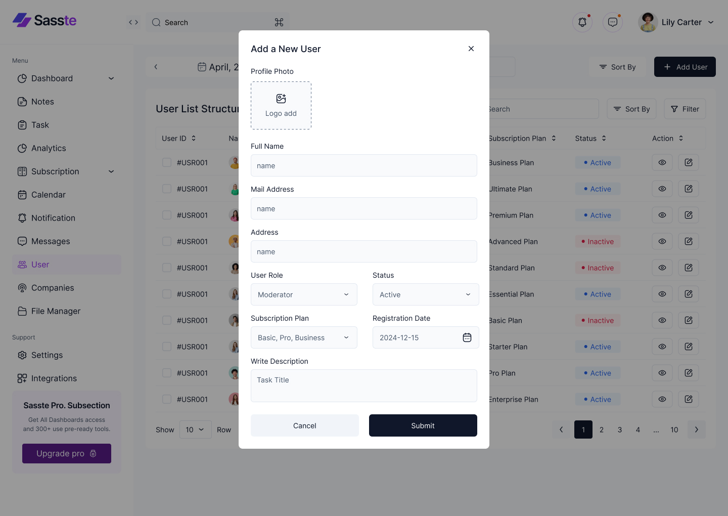 Saaste - Saas Admin Dashboard Figma UI Template Kit by QuomodoTheme