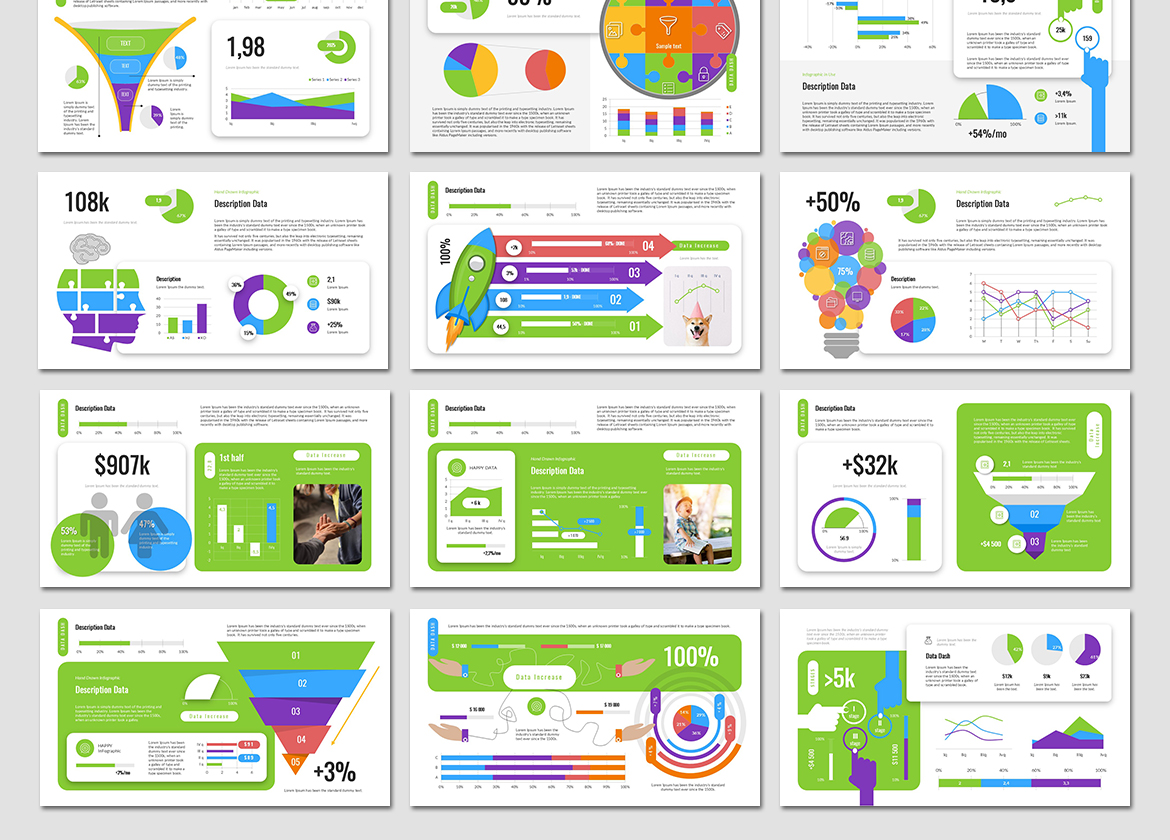 Simple Infographic Dashboards PowerPoint Presentation Template ...