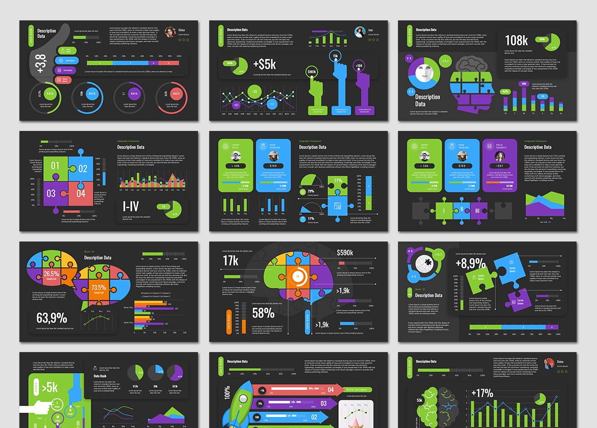 Simple Infographic Dashboards PowerPoint Presentation Template ...