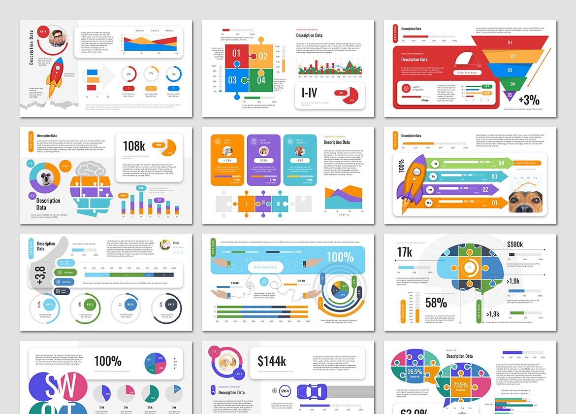 Simple Infographic Dashboards PowerPoint Presentation Template ...