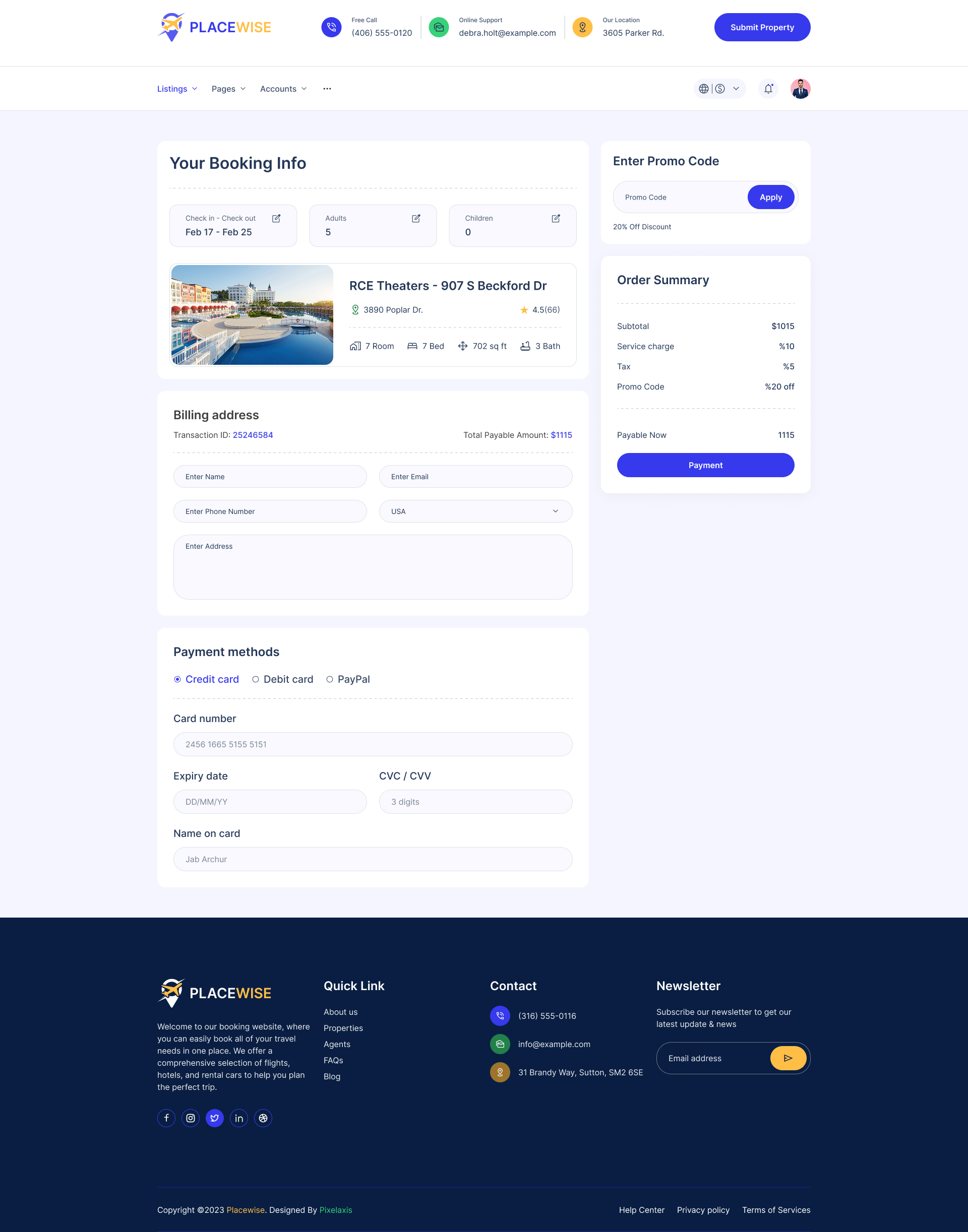 Placewise - Online Booking Figma Template by pixelaxis | ThemeForest