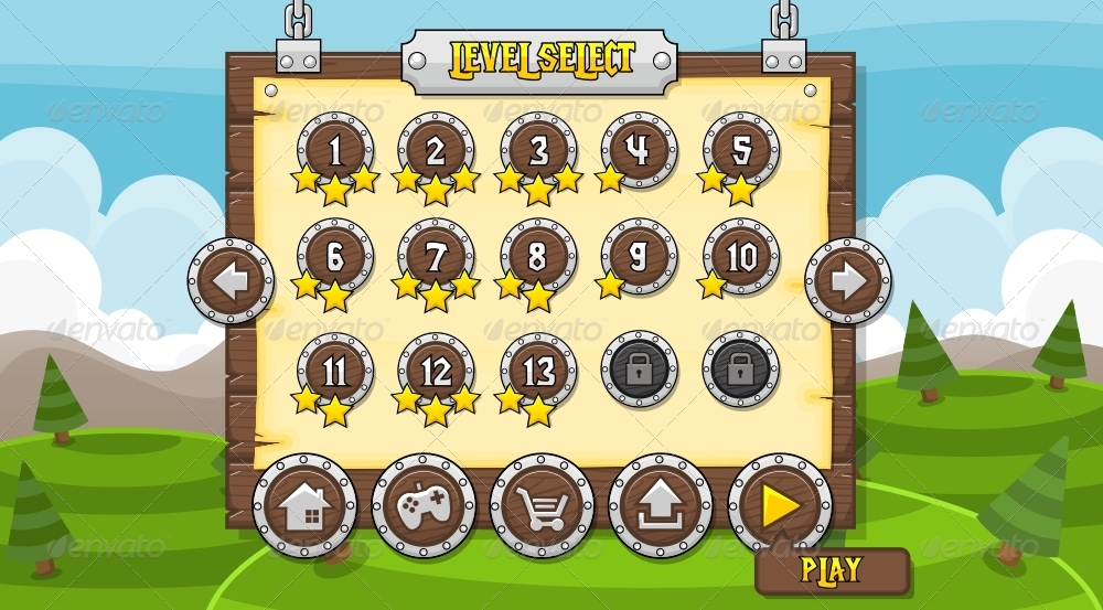 Cartoon Games GUI Pack 7, Game Assets | GraphicRiver