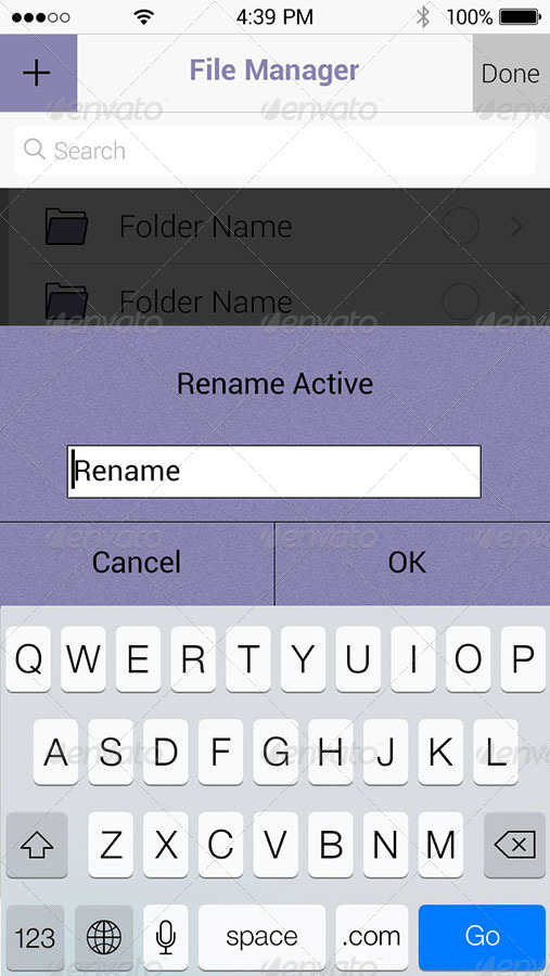 File Manager App - iOS UI Retina, Web Elements | GraphicRiver