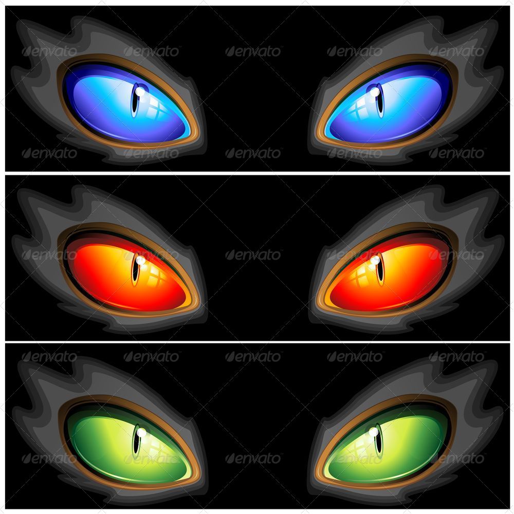 Cat Eyes - Set of Three Colors, Vectors | GraphicRiver