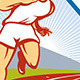Marathon Runner Running Race Track Retro, Vectors | GraphicRiver