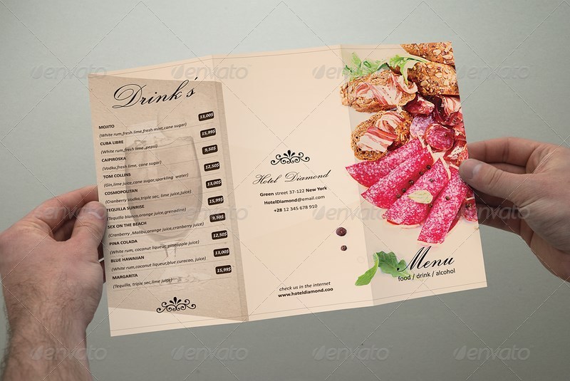 Restaurant Menu Brochure 3 Fold, Print Templates | GraphicRiver