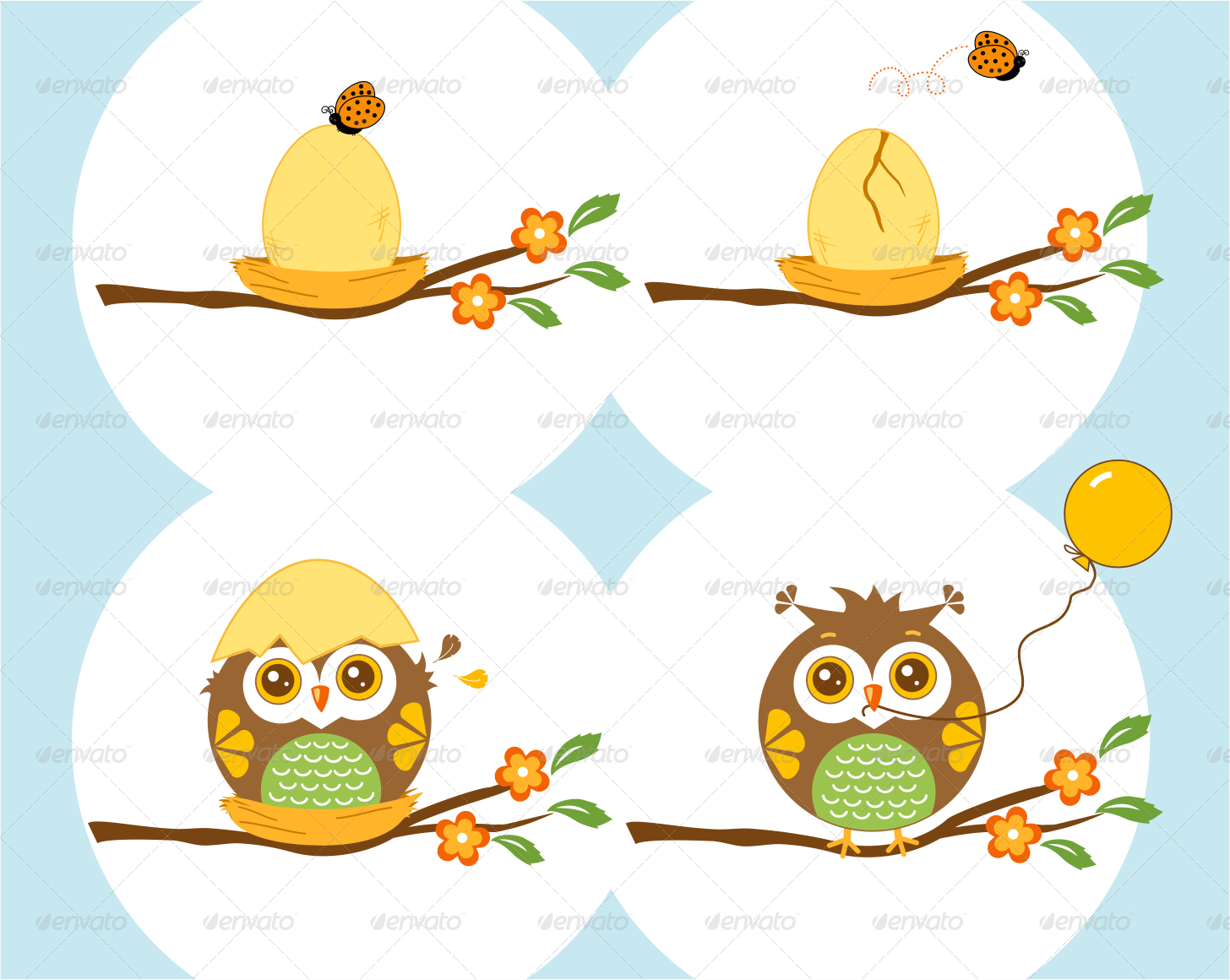 Little Owl Birth, Vectors | GraphicRiver