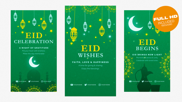 Eid Mubarak Intro 4 in 1, After Effects Project Files | VideoHive