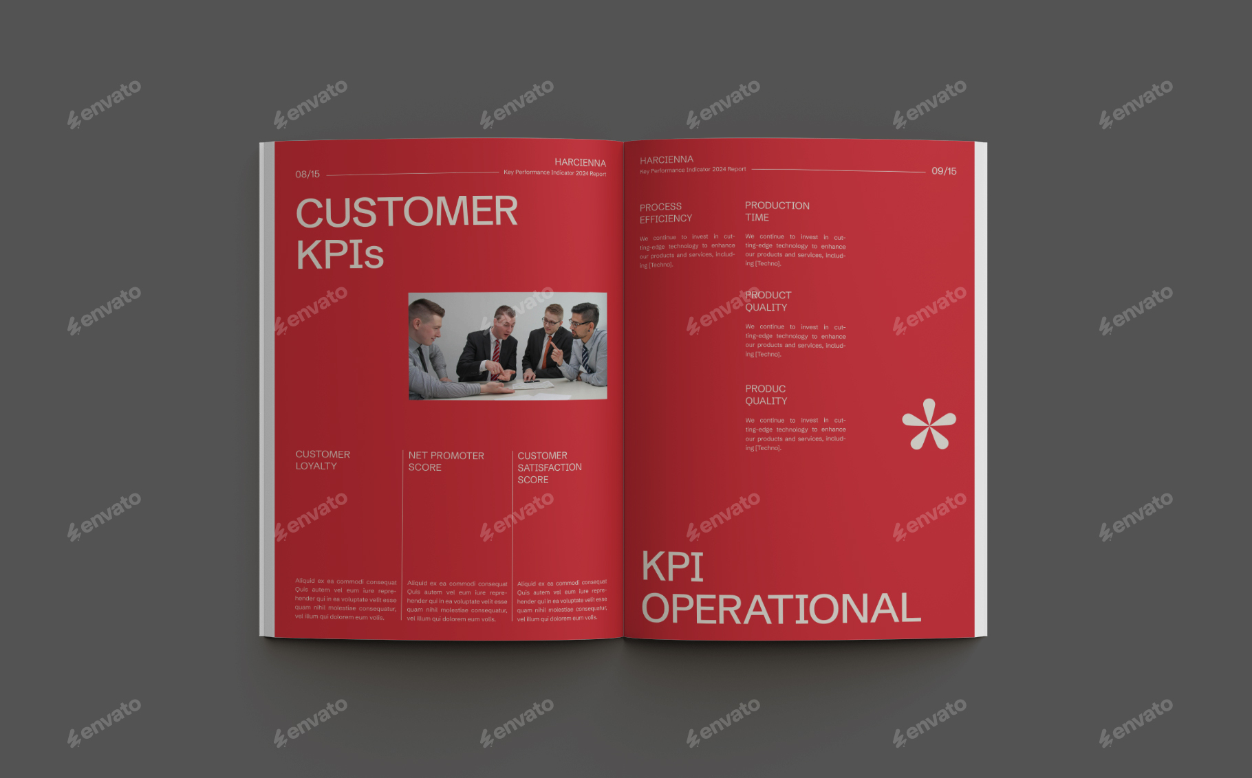 Red KPI Report, Print Templates | GraphicRiver