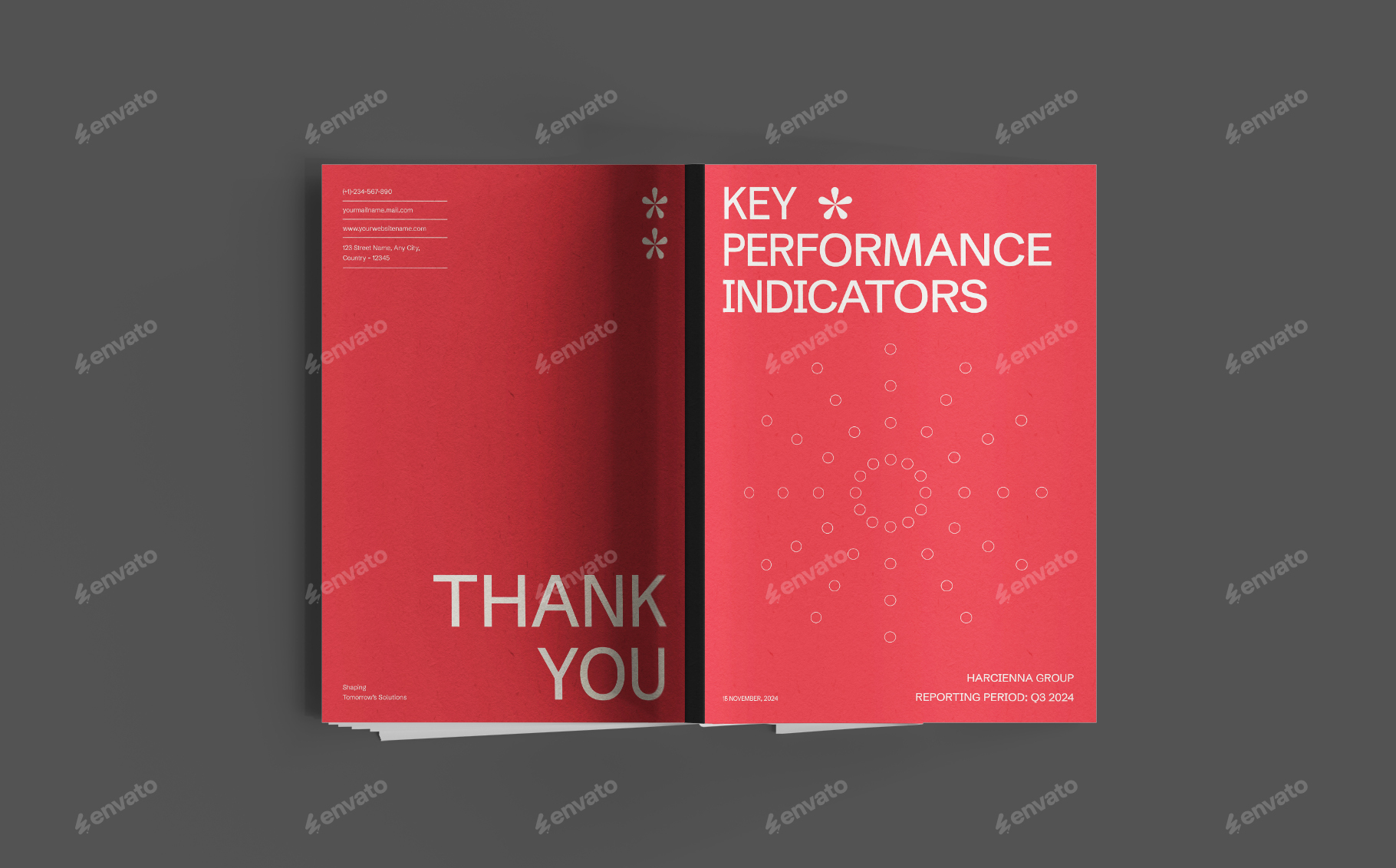 Red KPI Report, Print Templates | GraphicRiver