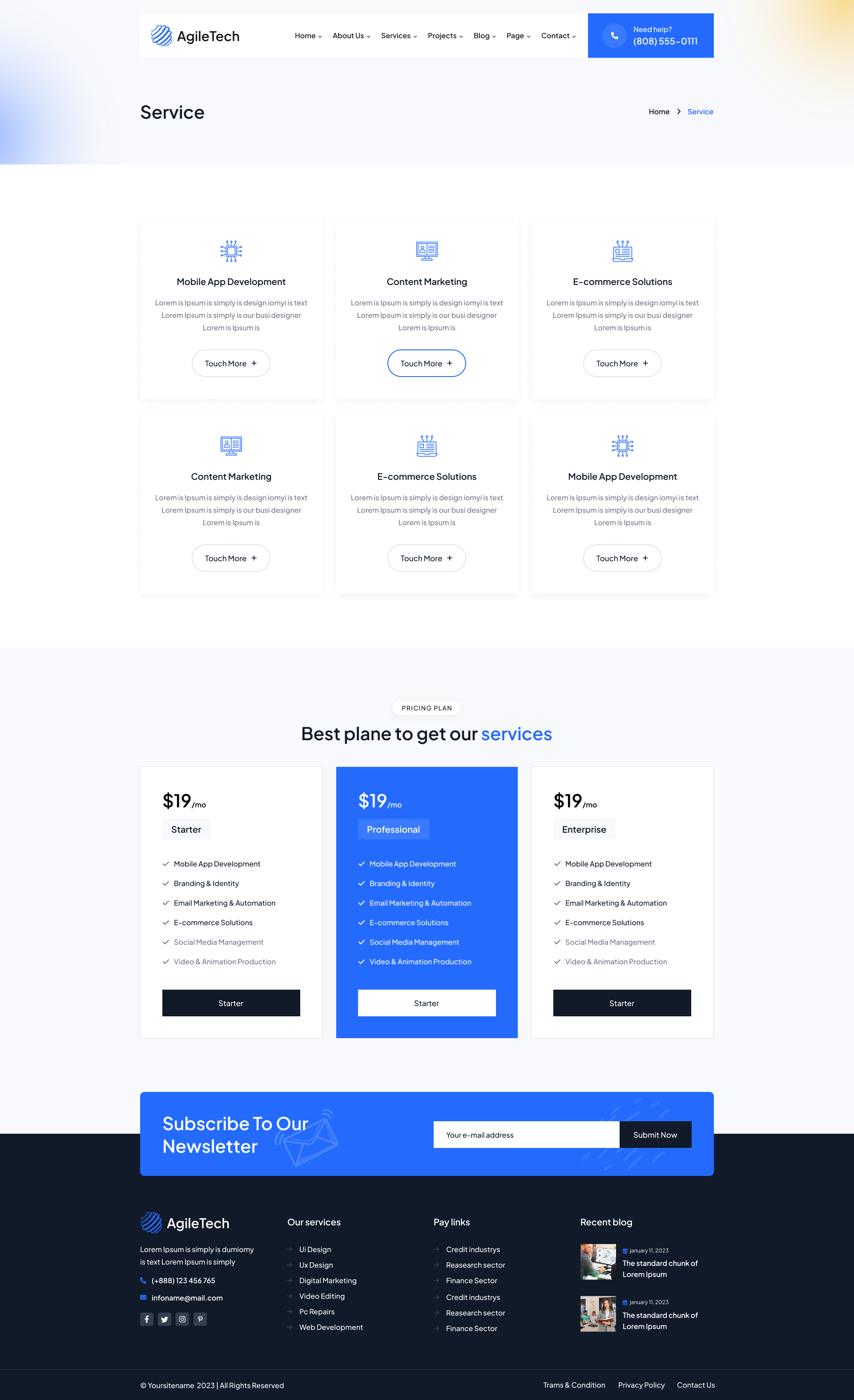 AgileTech - Laravel Multipurpose IT Solutions & Technology Template by wowtheme7