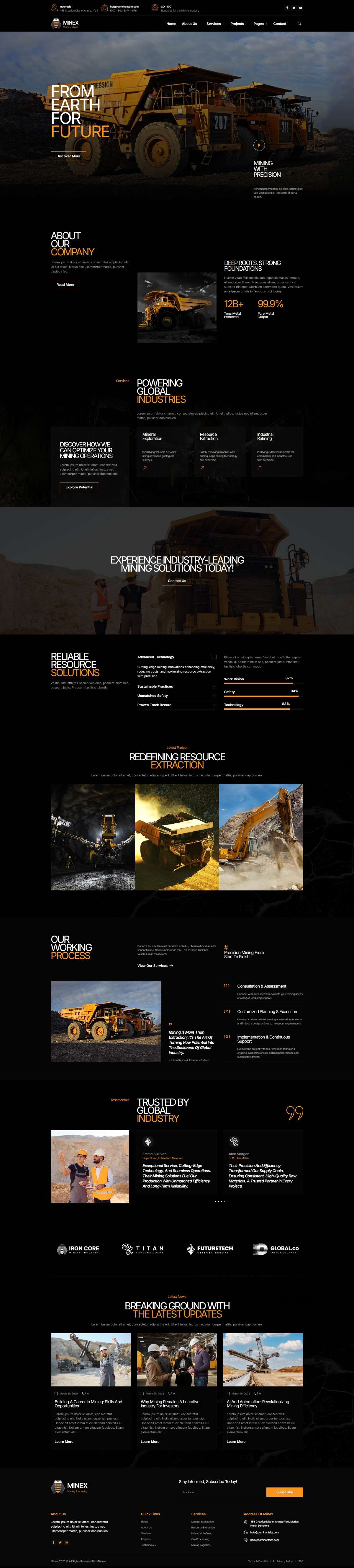 Minex - Mining & Industry Elementor Template Kit by Dex-Theme | ThemeForest
