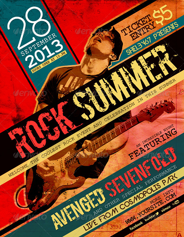 Rock Summer Flyer / Poster, Print Templates | GraphicRiver