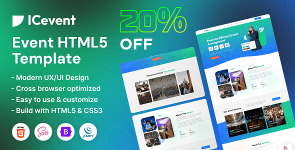 ICevent – Modern Unique Event HTML5 Template by itclan | ThemeForest