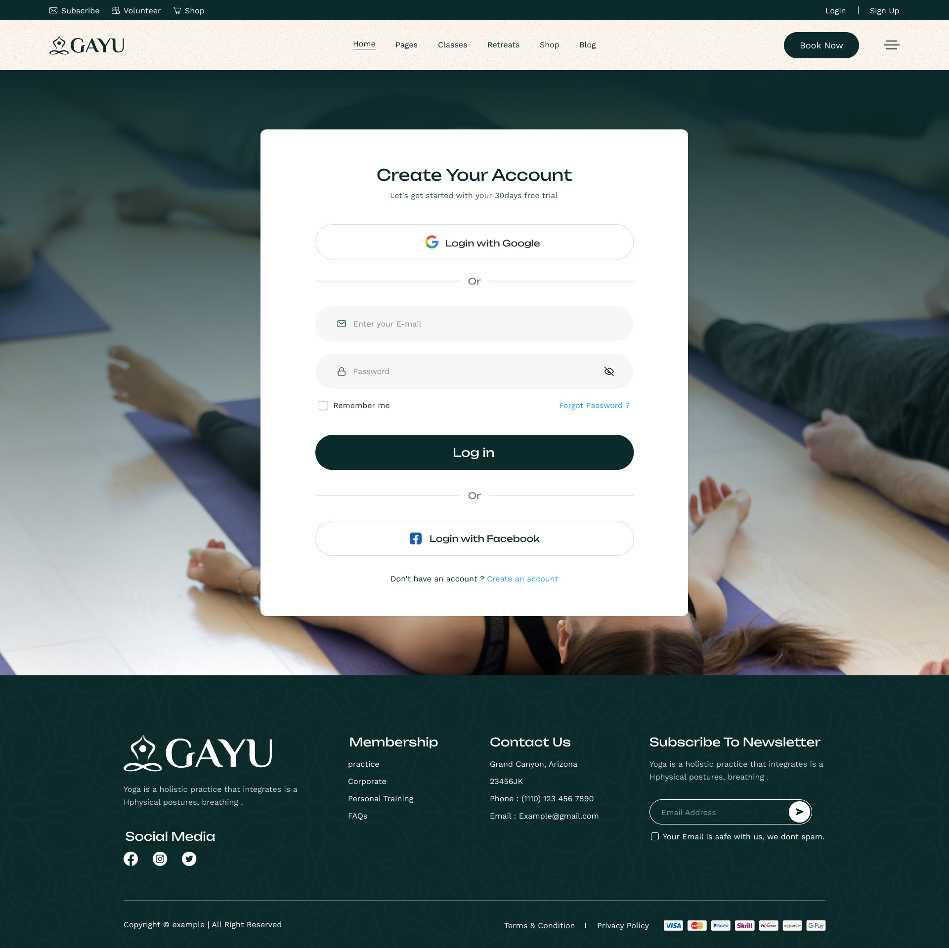 Gayu - Yoga Studio & Meditation Figma Template by venusweb | ThemeForest