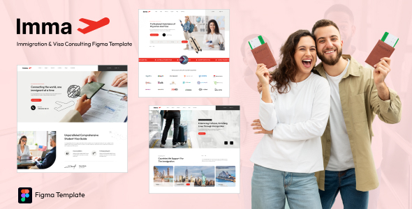 Imma - Immigration, Tour & Visa Consulting Services Website Figma Template by venusweb