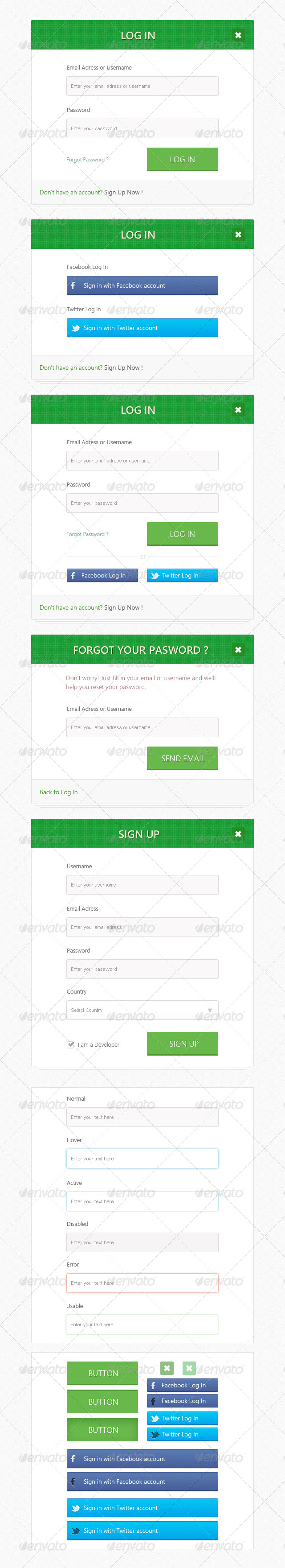 Modern Log In Form, Web Elements | GraphicRiver