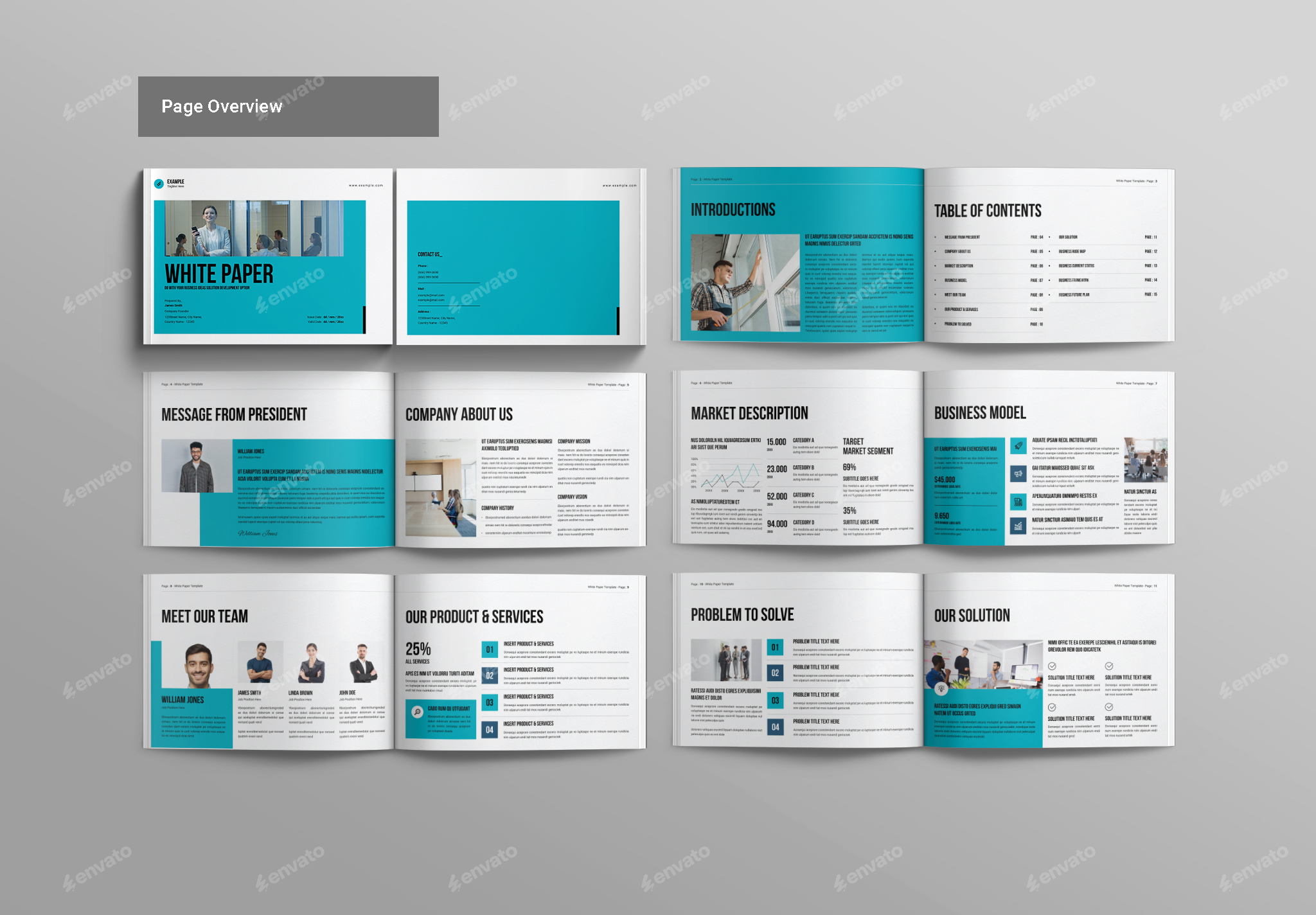 White Paper Template Landscape, Print Templates | GraphicRiver