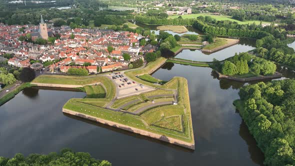 Fortified Ancient Old Historic Town of Naarden Vesting Overhead Aerial ...
