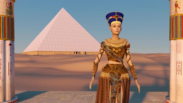 Queen Nefertiti in Front of the Great Pyramid , Motion Graphics | VideoHive