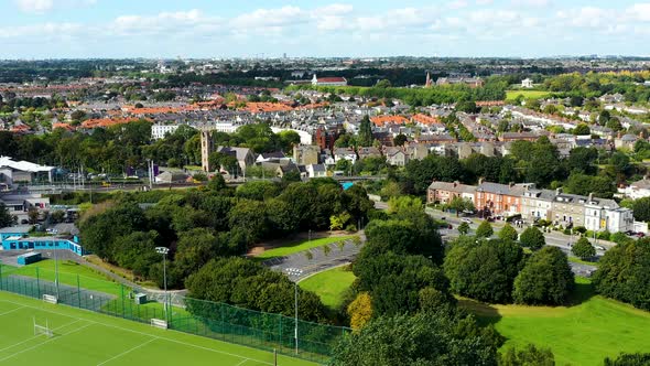 Aerial view Dublin of Fairview, Stock Footage | VideoHive