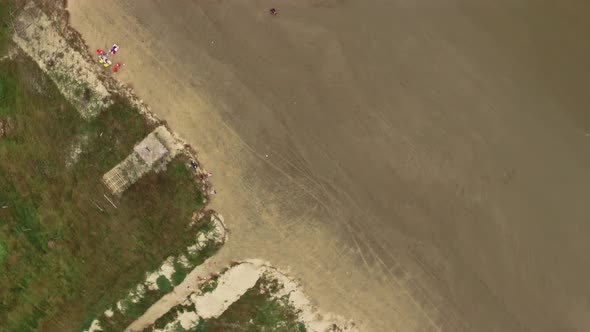 Sandy Seashore Of Quiet Beach In La Curia, Santa Elena, Ecuador ...