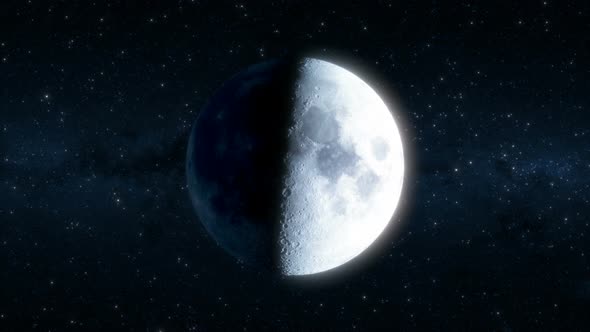 4K Moon phases with stars, Motion Graphics | VideoHive