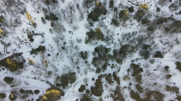 Aerial Top View of Mountain During Snow Day, Stock Footage | VideoHive