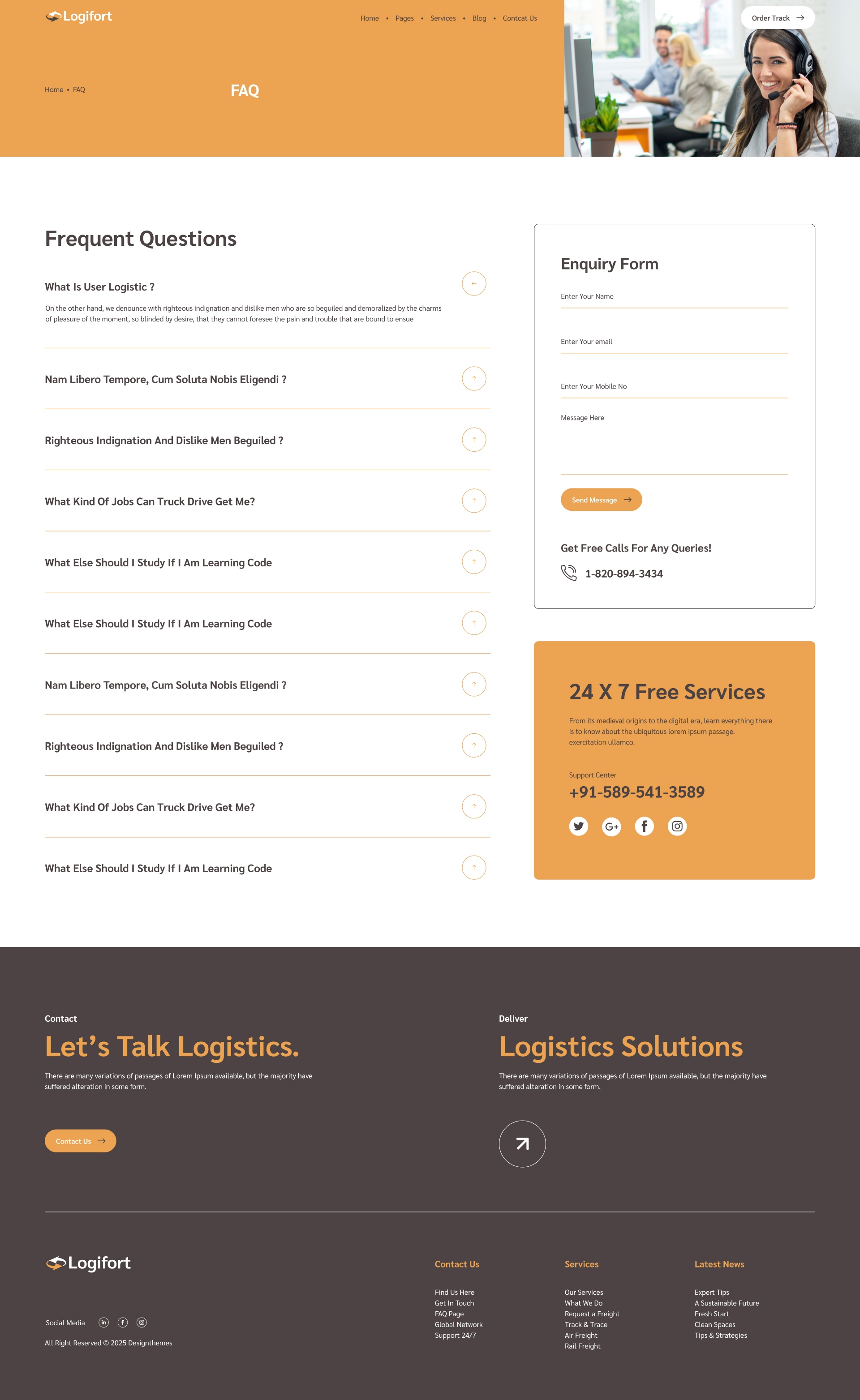 LogiFort - Logistics and Transportation Service Figma Template by ...