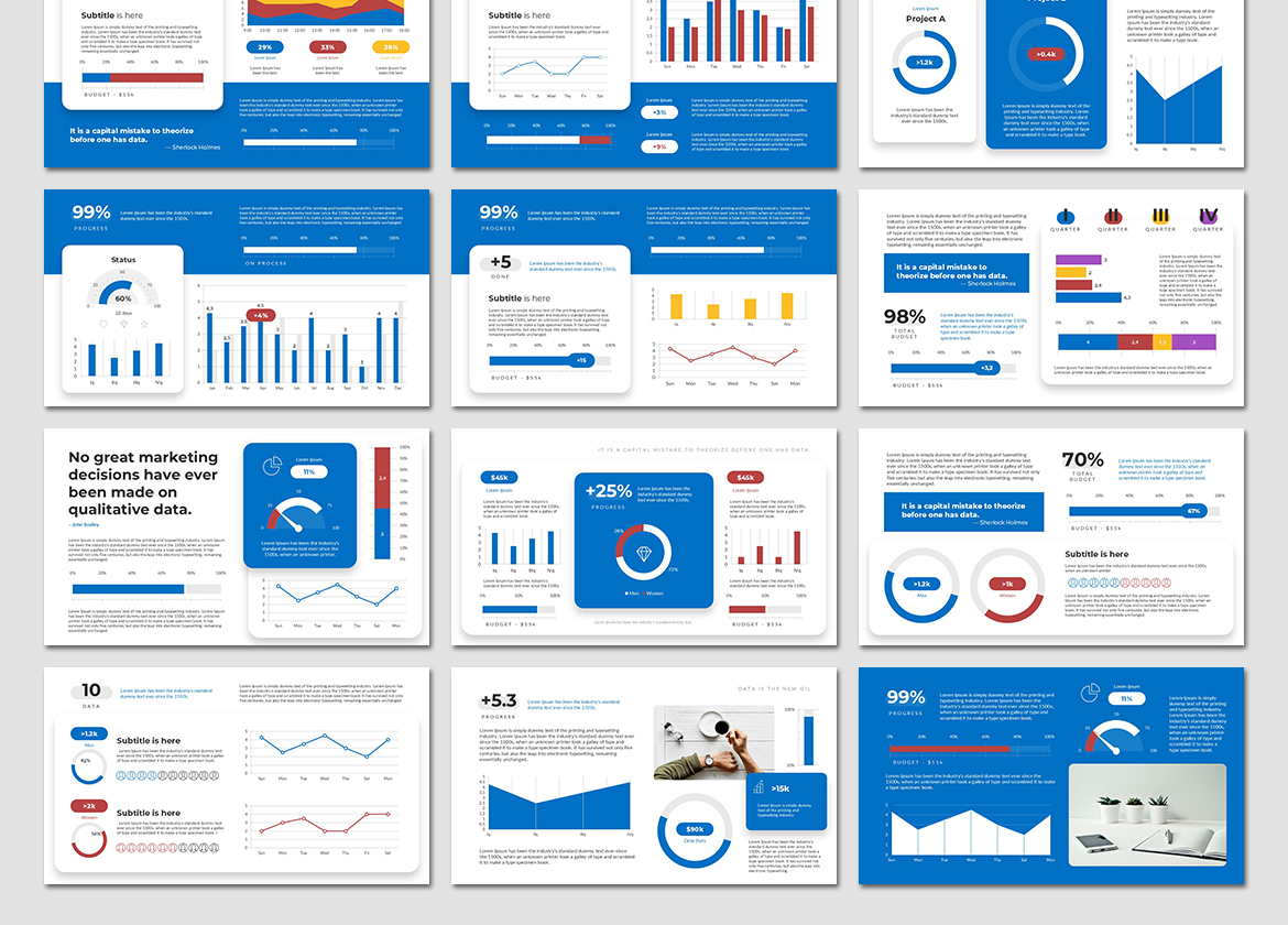 Statistics BUNDLE Dashboards PowerPoint Presentation Template ...