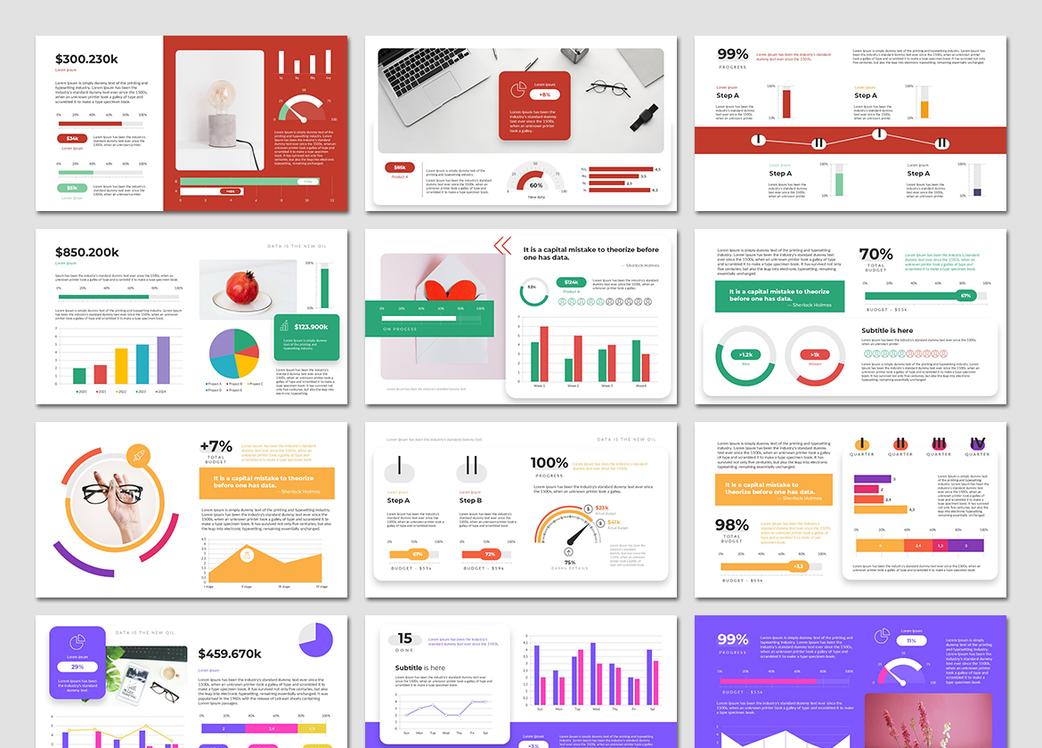 Statistics BUNDLE Dashboards PowerPoint Presentation Template ...