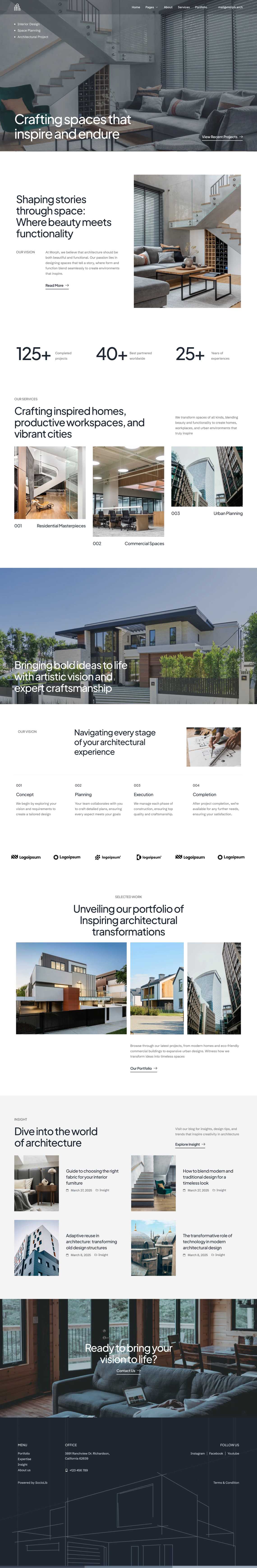 Morph - Architecture & Interior Design Elementor Template Kit by sociolib