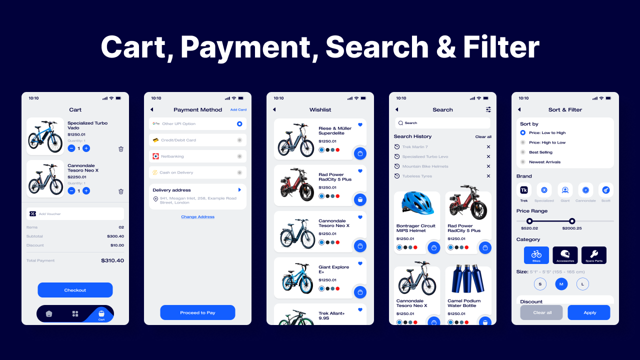 eBikehub - D2C eBike eCommerce Store Flutter Mobile App Template | Android & iOS UI Kit by ...
