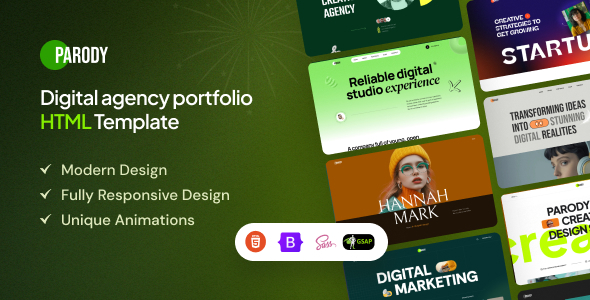 Parody - Digital Agency Portfolio HTML Template by ThemeDox | ThemeForest