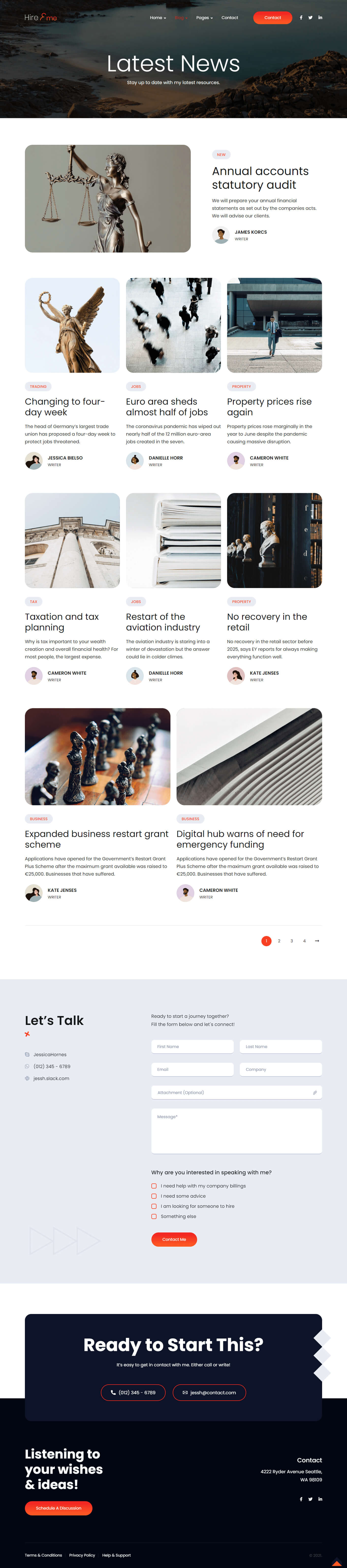 HireMe - Accountant Portfolio PHP Template by designTone | ThemeForest