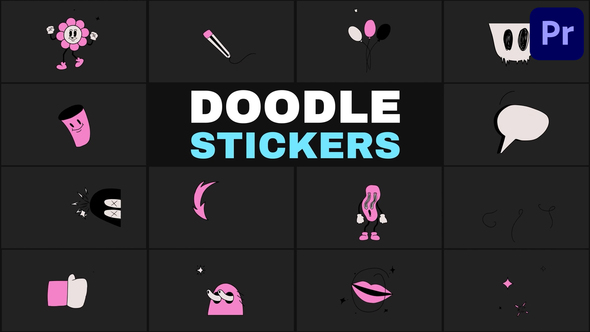 Doodle Animated Stickers for Premiere Pro, Premiere Pro Templates ...