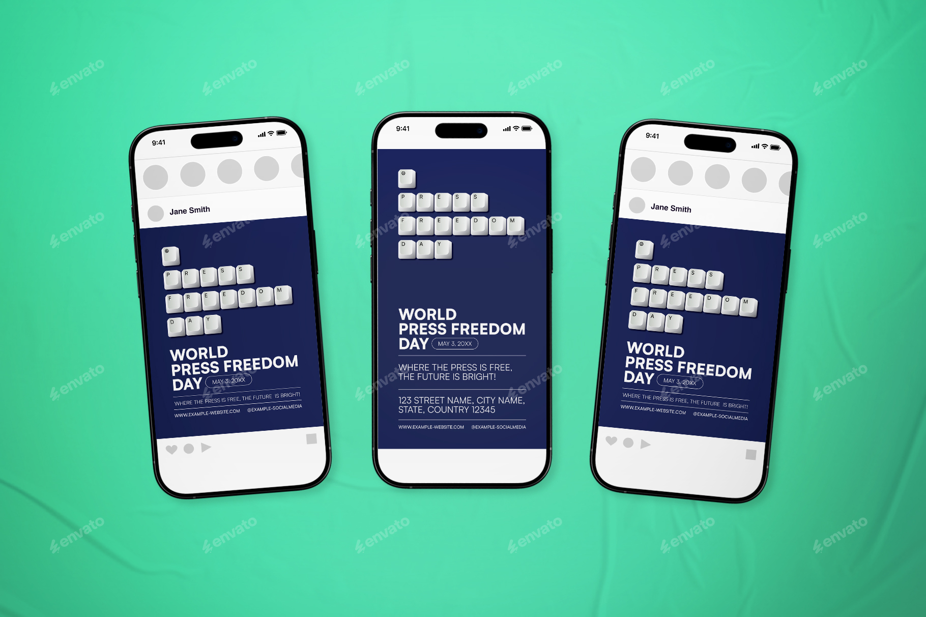 White Blue World Press Freedom Day Flyer Set, Print Templates ...